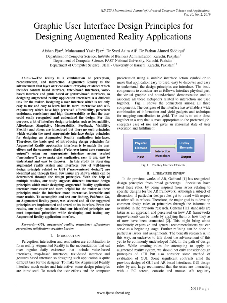 Y. (Ejaz Et Al., 2019) | PDF | Augmented Reality | Graphical User Interfaces