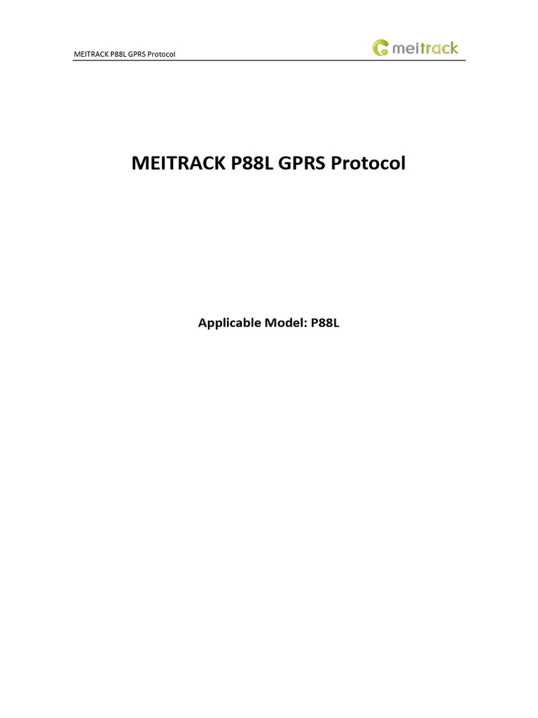 Meitrack p88l Gprs Protocol | PDF | General Packet Radio Service | Ascii