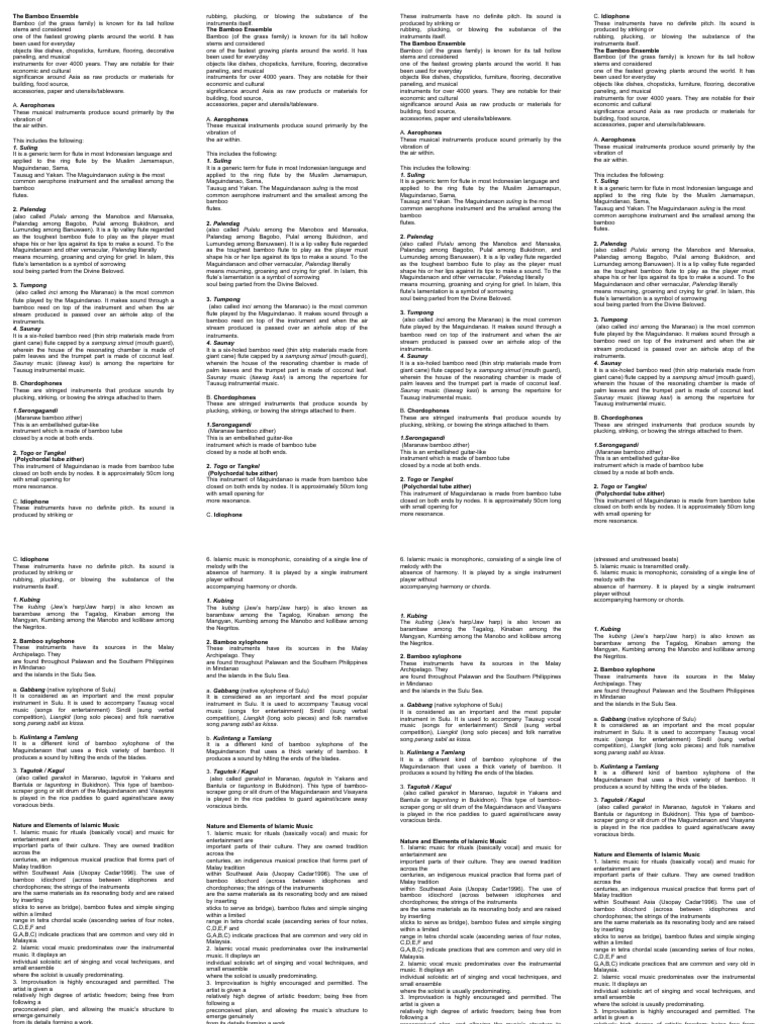 The Bamboo Ensemble | PDF | String Instruments | Rhythm