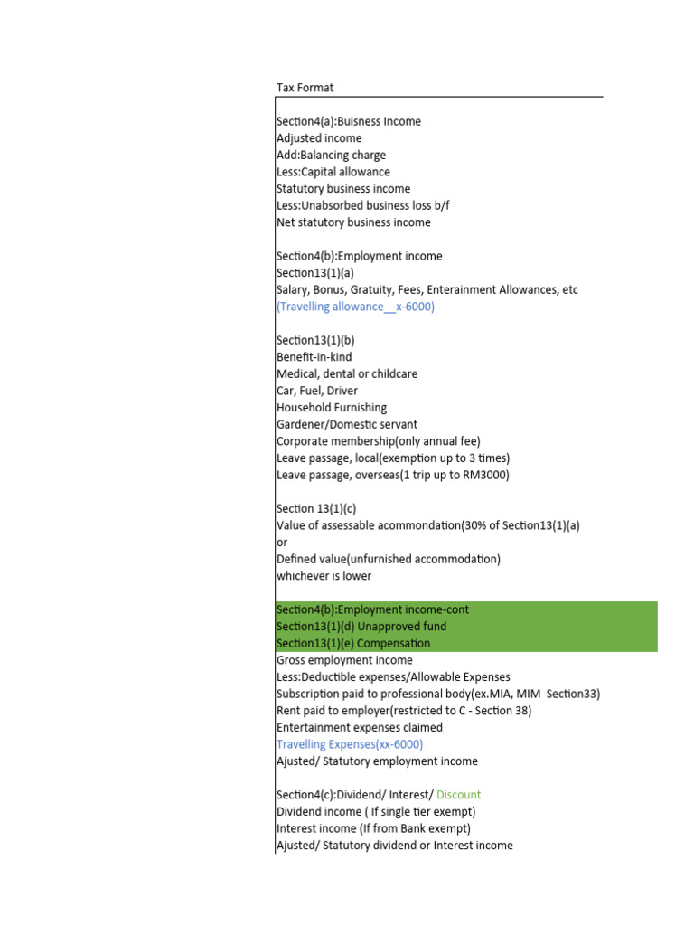 Tax Format | PDF | Income | Expense