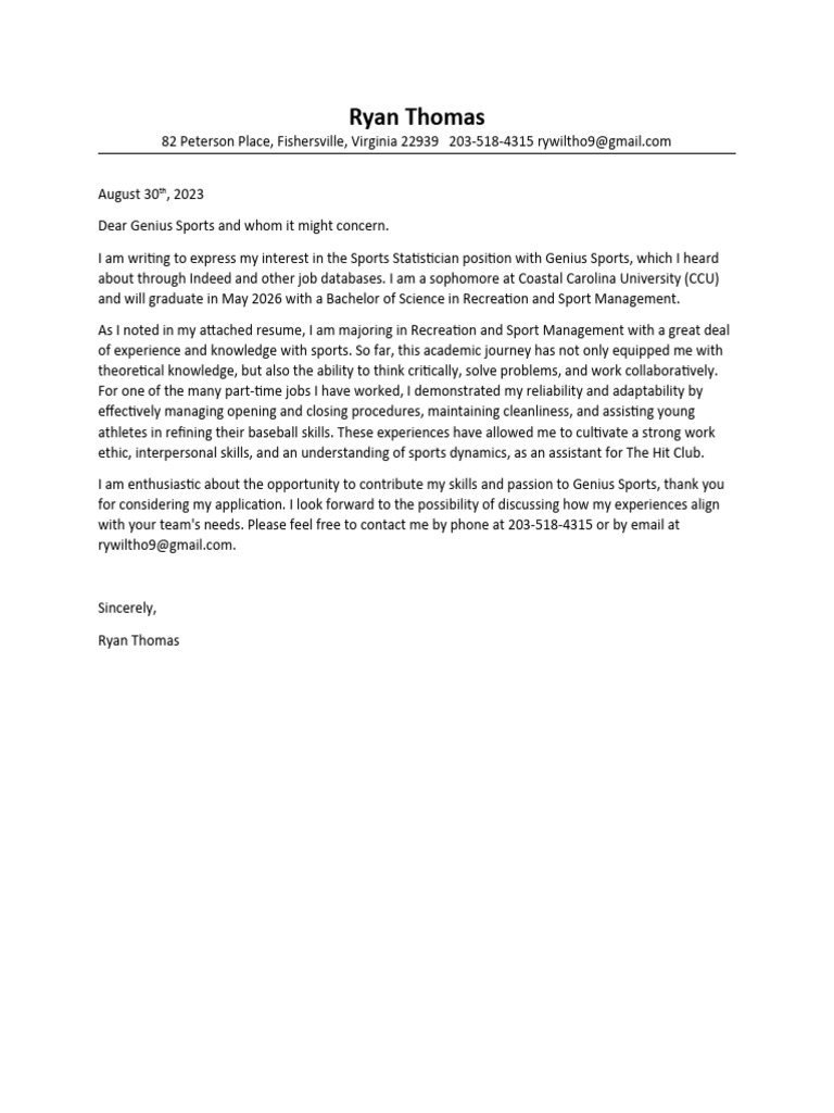 Ccu Cover Letter Template 1 1 | PDF