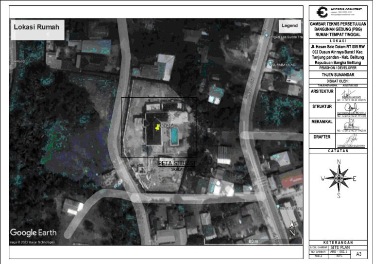 Peta Situasi: Gambar Teknis Persetujuan Bangunan Gedung (PBG) Rumah ...