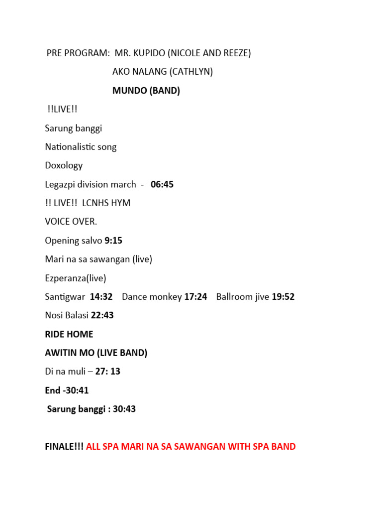 Spa Recital Program | PDF