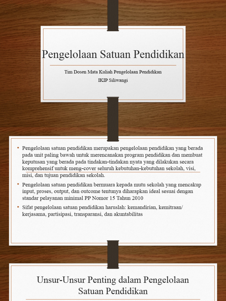 Pengelolaan Satuan Pendidikan Efektif | PDF | Karier & Perkembangan ...