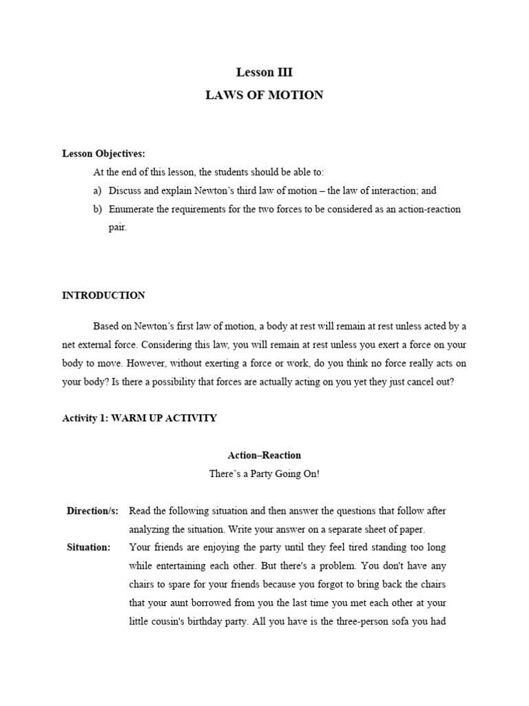 3rd Law of Motion | PDF | Force | Applied And Interdisciplinary Physics