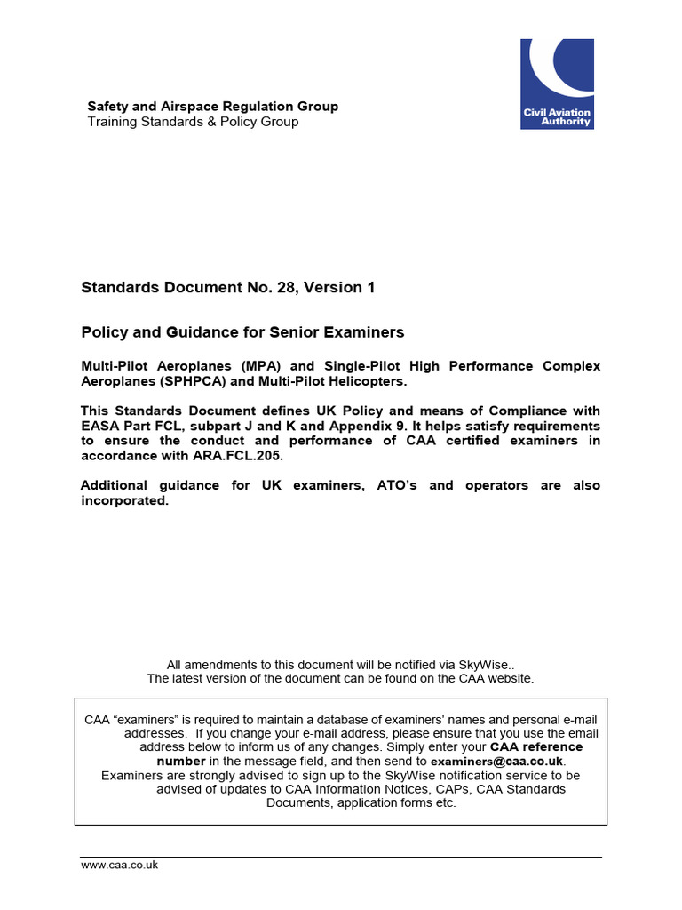 Stds Doc 28 v1.0 New | PDF | Flight Instructor | Aeronautics