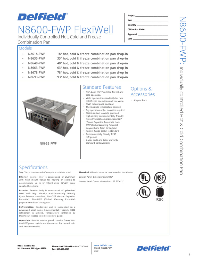 Delfield N8663-FWP (#157) | PDF | Thermostat | Electromechanical ...