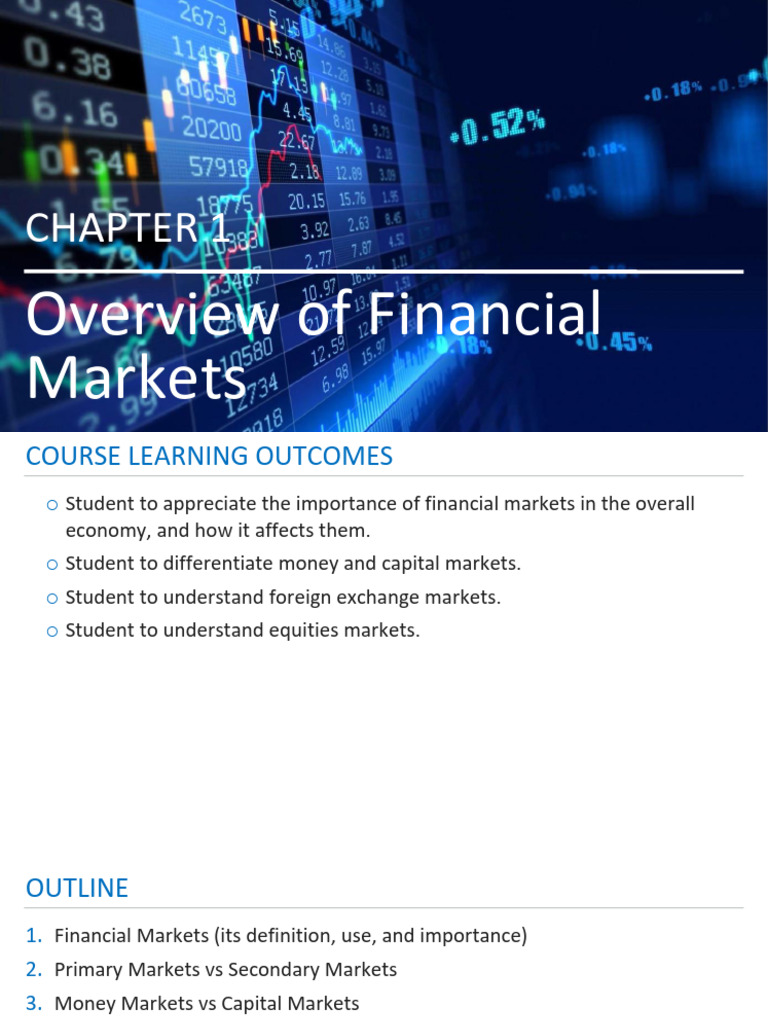 Chapter 1 Overview of Financial Markets | Download Free PDF | Financial ...