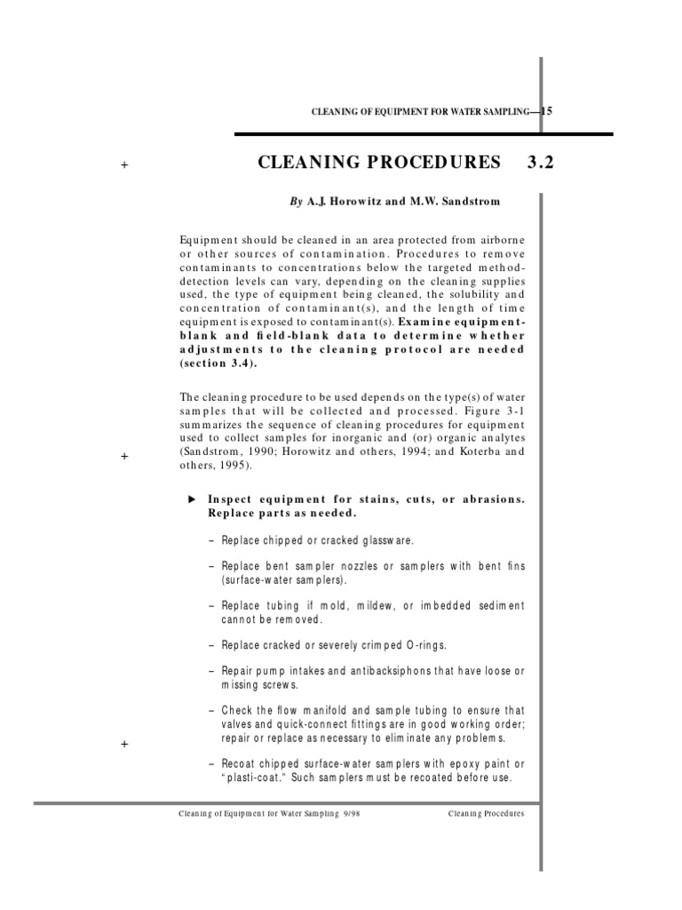 Cleaning Procedures | PDF | Purified Water | Total Organic Carbon