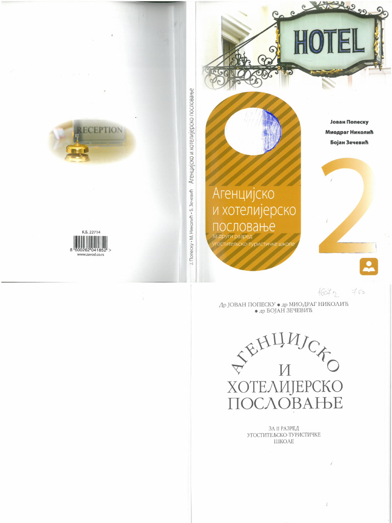 Agencijsko I Hotelijerstvo Poslovanje 2 Drugi Razred Jovan Popesku ...