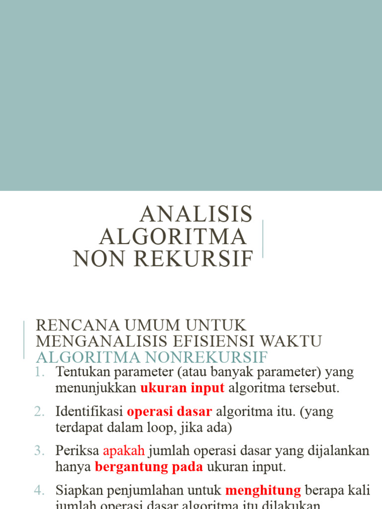 Algoritma NonRekursif | PDF