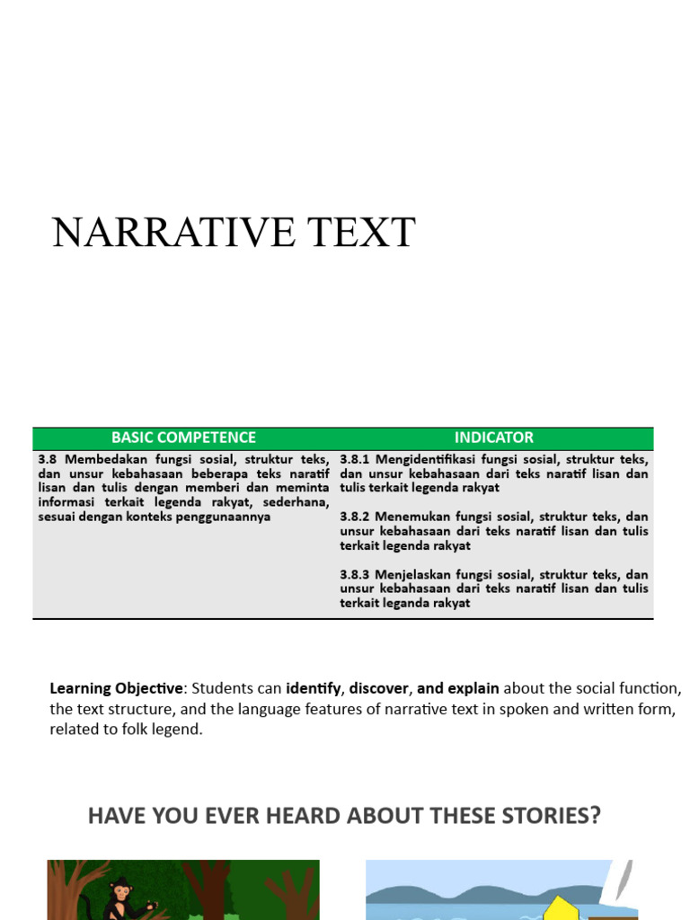 Understanding Narrative Text Features | PDF | Legends | Traditional Stories