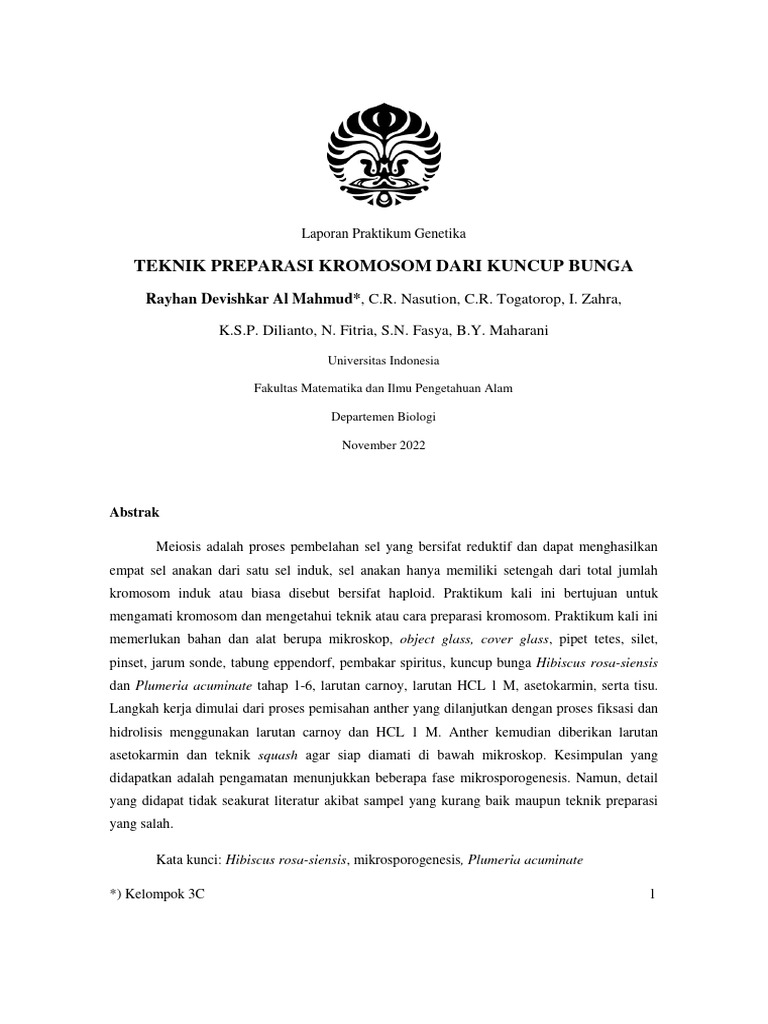 Laporan Praktikum Genetika Kuncup Bunga | PDF