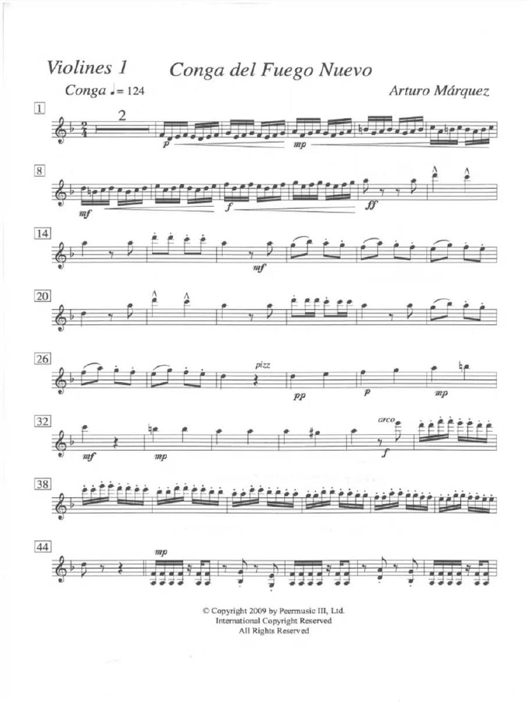 Conga de Fuego Violin 1 | PDF