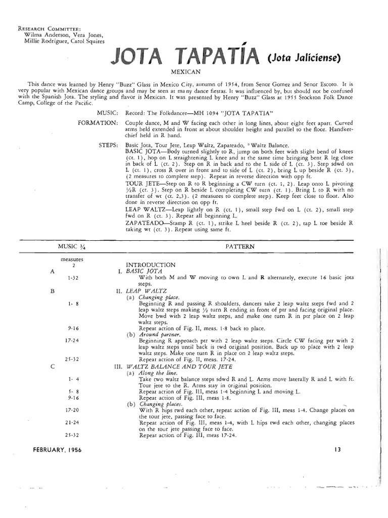Jota Tapatia 1956 LD | PDF | Dances | Musical Forms