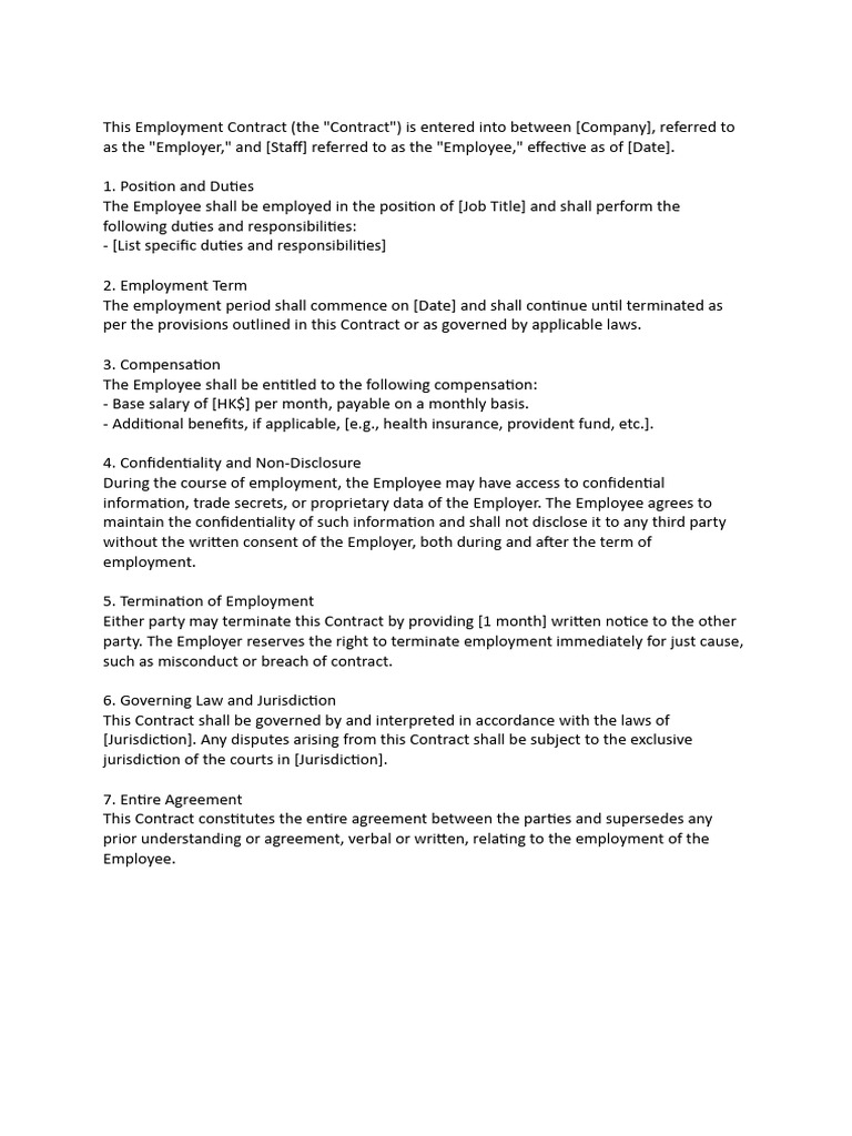 Employment Transfer Agreement Example | PDF