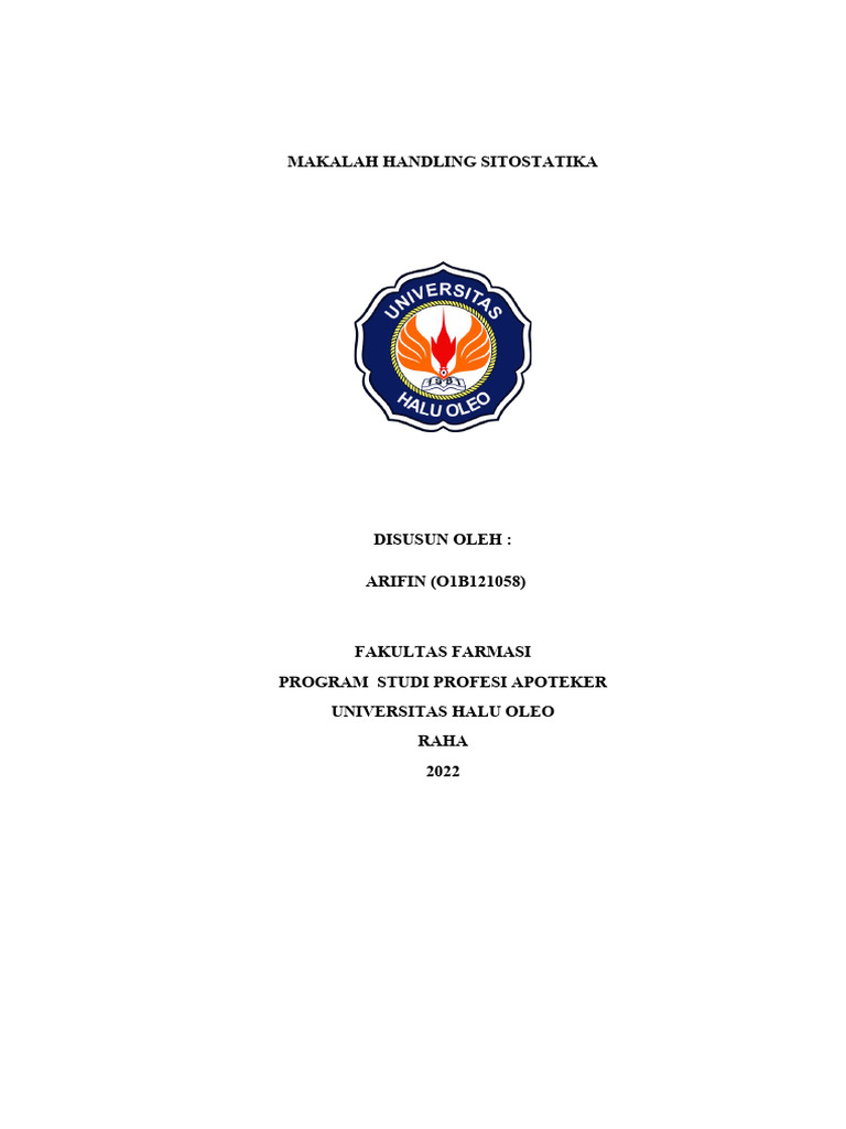 Penanganan Sitostatika di Rumah Sakit | PDF