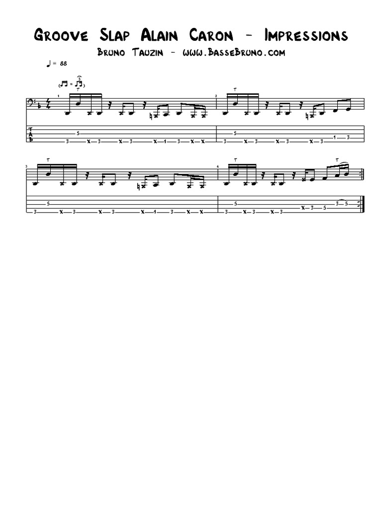 Groove Slap Alain Caron Impressions | PDF