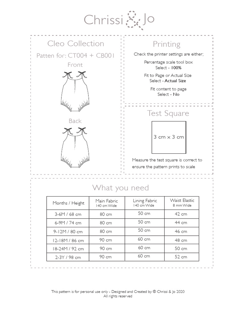 Chrissi Jo: Printing Cleo Collection | PDF | Seam (Sewing) | Sewing
