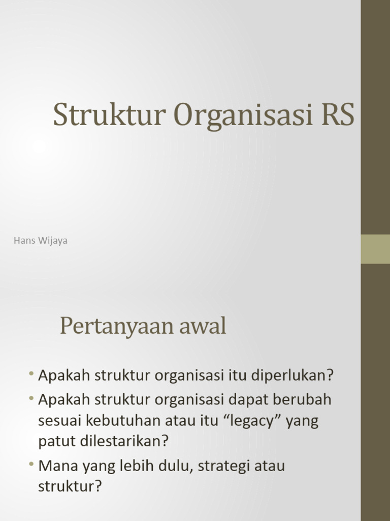 Struktur Organisasi - Hans Wijaya | PDF