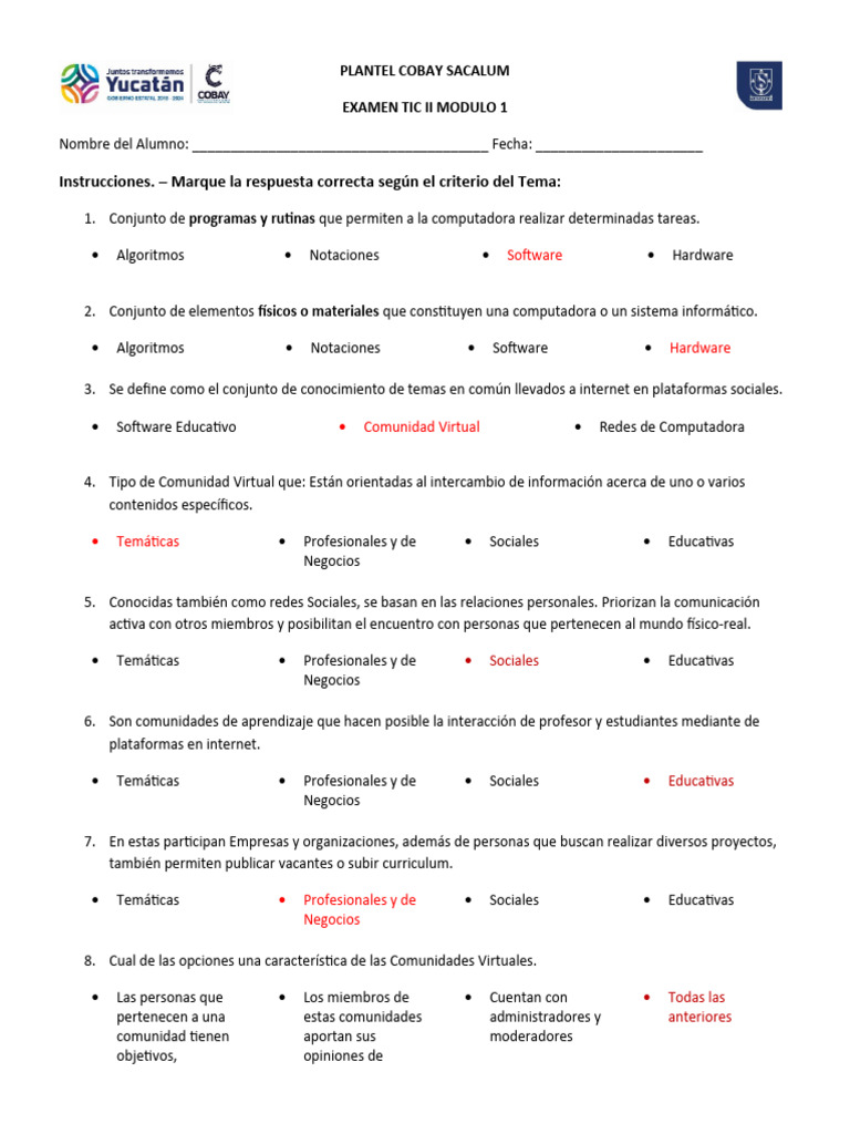 Examen TIC II MODULO 1 | PDF | Informática | Tecnologías de la información