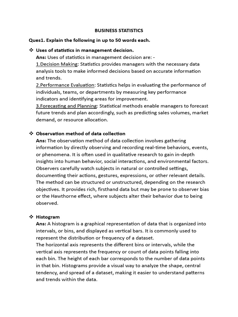 Business Statistics | PDF | Mean | Skewness Business Statistics | PDF | Mean | Skewness