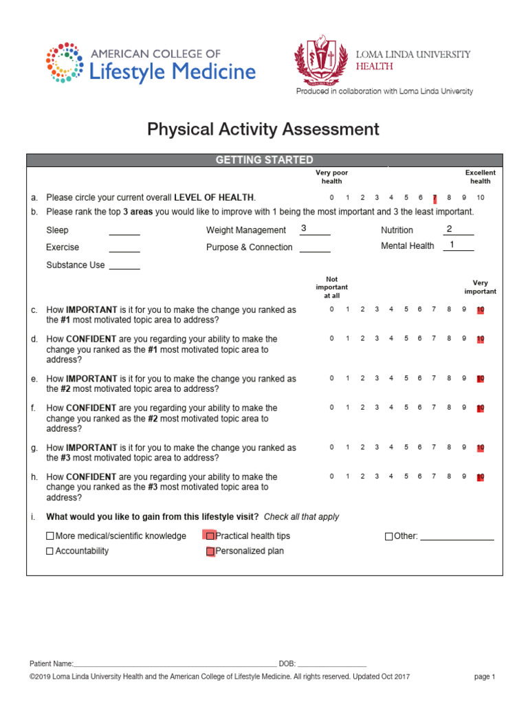 Physical Activity Assessment | Download Free PDF | Aerobic Exercise | Strength Training