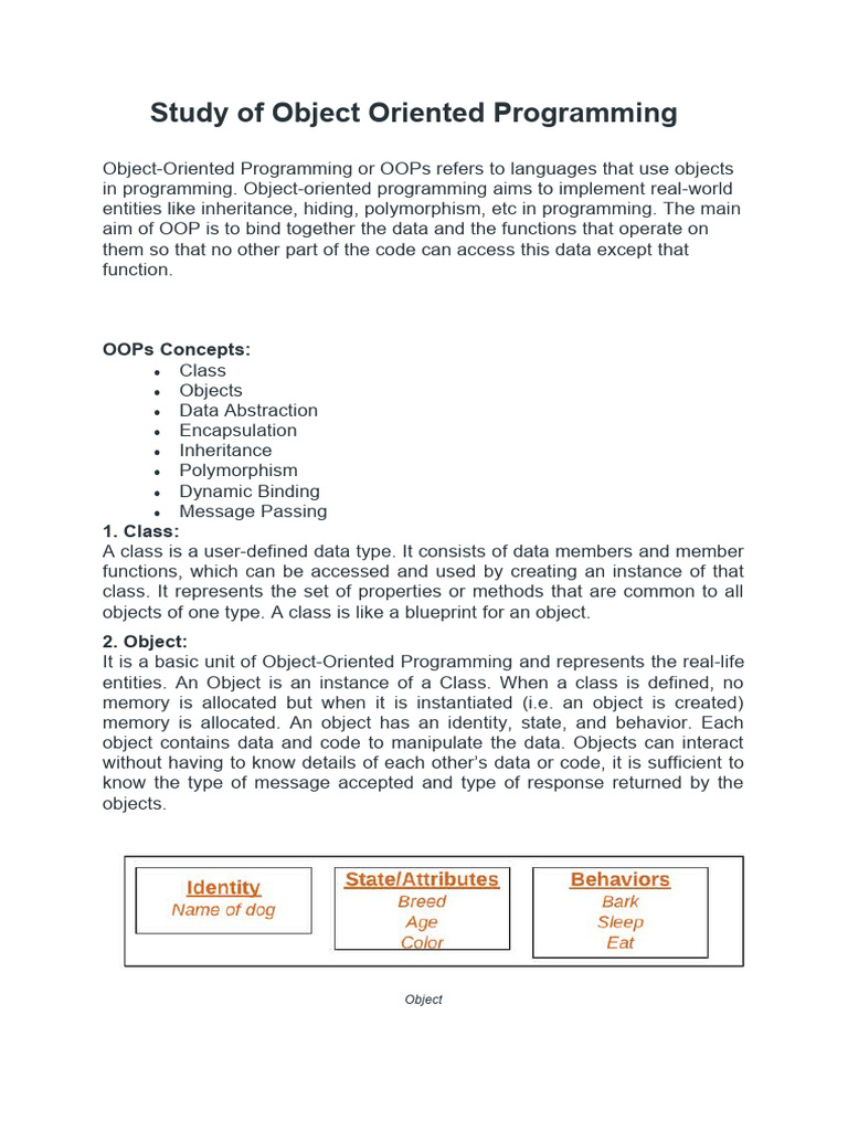 Study of Object Oriented Programming | Download Free PDF | Object ...