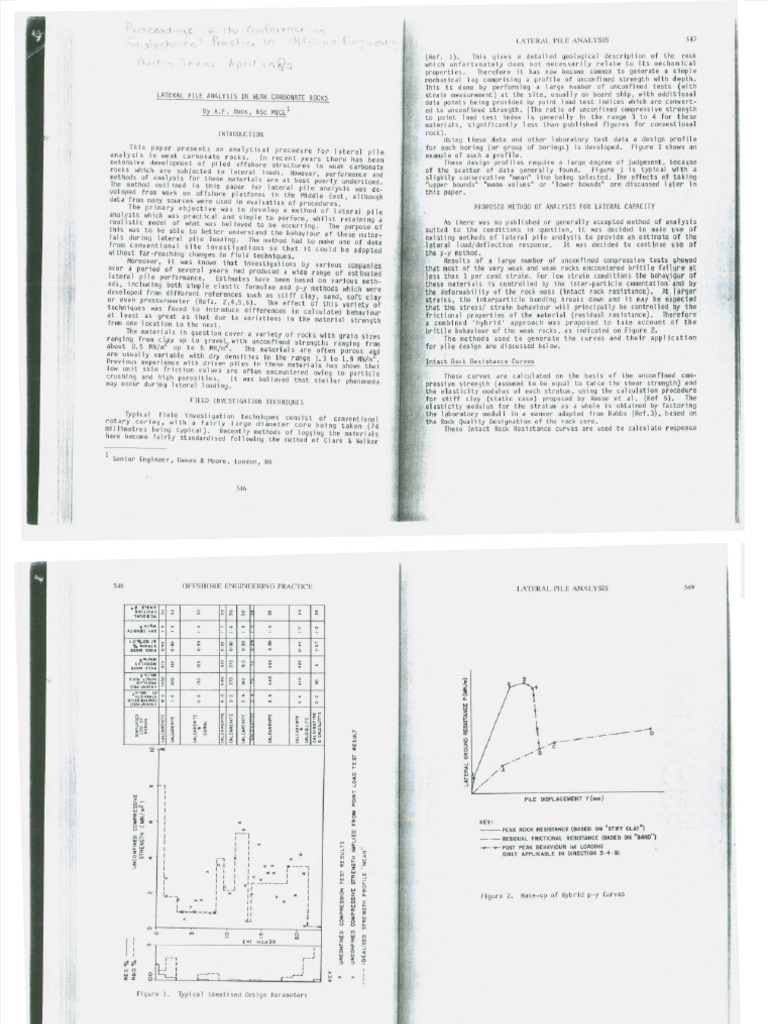 Abbs 1983-Lateral-Pile-Analysis-Carbonate-Rocks | PDF