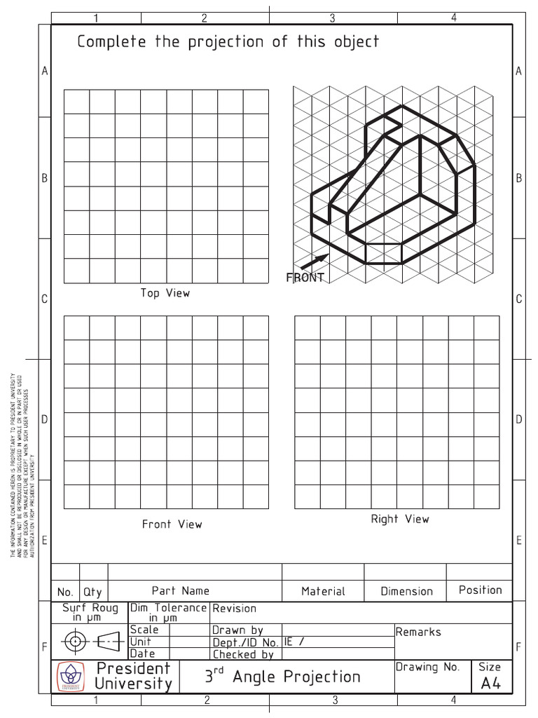 Exercise 2 - Ortographic Projection | PDF
