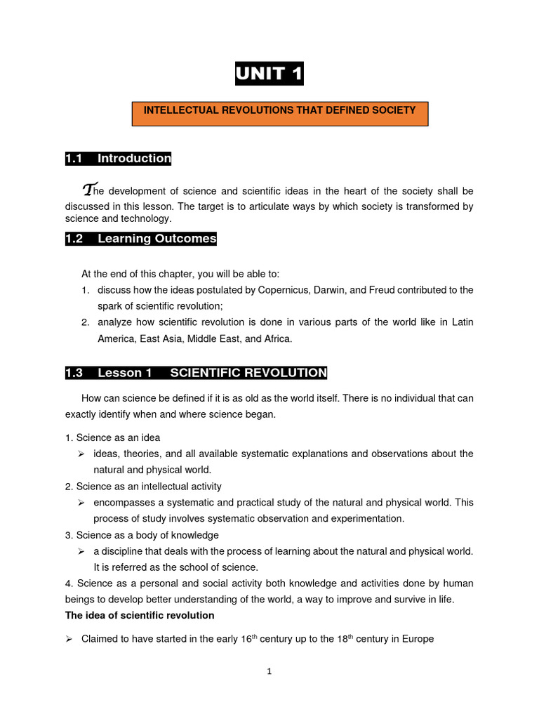 STS 1 1 - 013116 | PDF | Science | Scientific Revolution