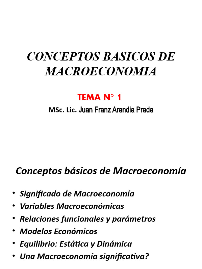 Tema 1. Conceptos Basicos de Macroeconomia | PDF | Macroeconómica | La política fiscal
