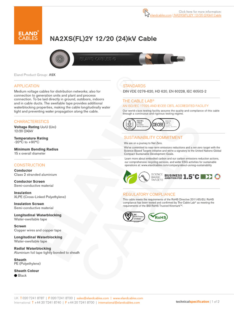 Na2xs FL 2y 12 20 24 KV Cable | PDF | Building Engineering ...