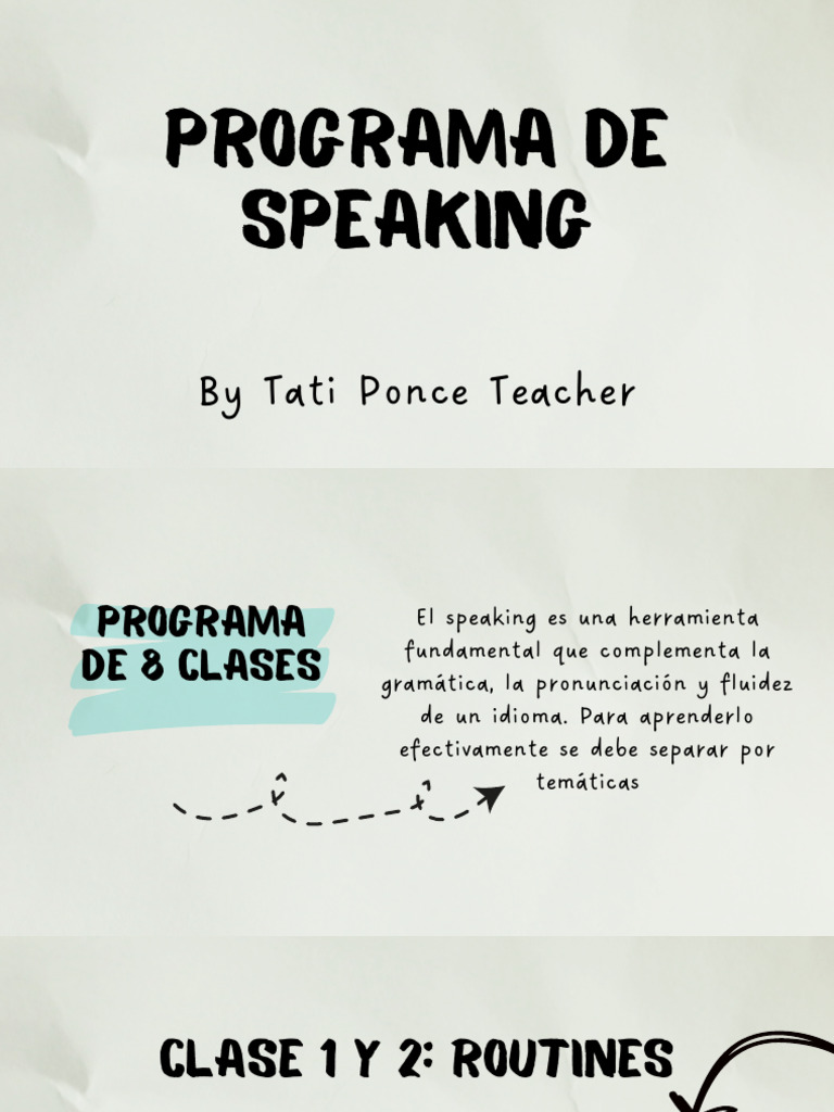 Programa de Speaking en 8 Clases | PDF
