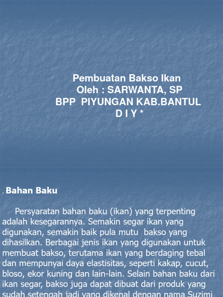 Power Point Bakso Ikan | PDF