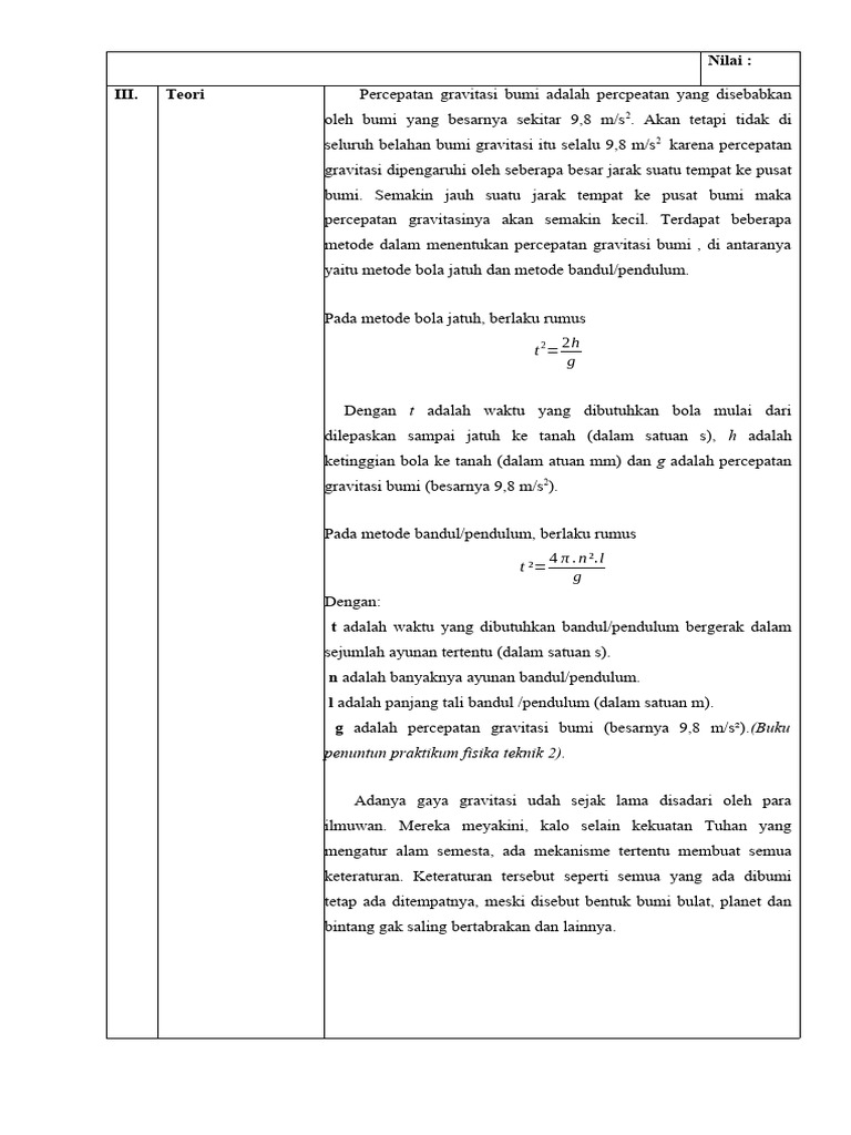 Metode Pengukuran Gravitasi Bumi | PDF