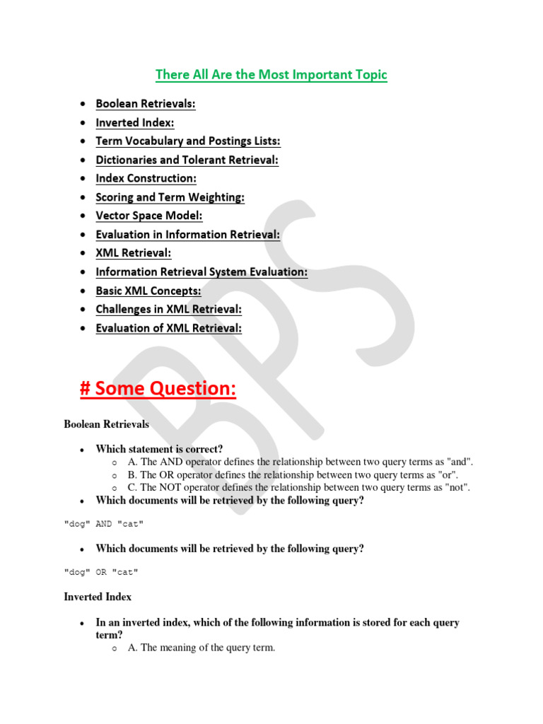 Key Questions in Information Retrieval | PDF | Information Retrieval ...