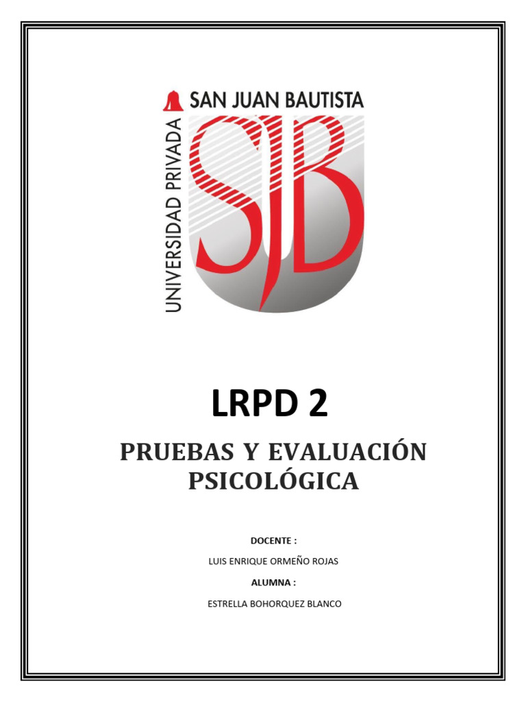 LRPD 2 Pruebas y Evaluacion | PDF | Sicología | Evaluación