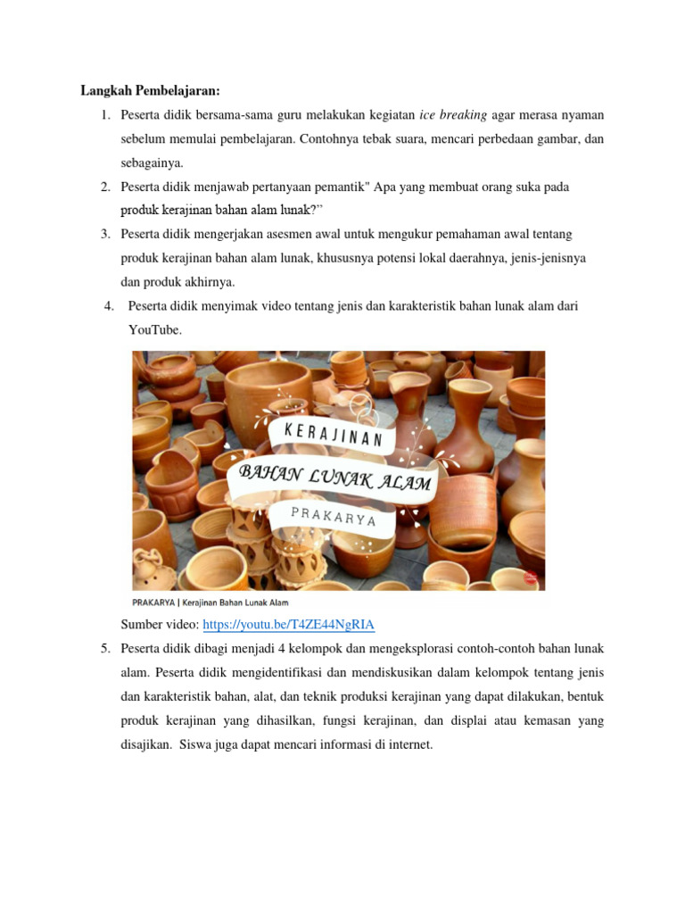 0264 - 2 - MENGENAL KERAJINAN BAHAN ALAM LUNAK - LANGKAH PEMBELAJARAN ...
