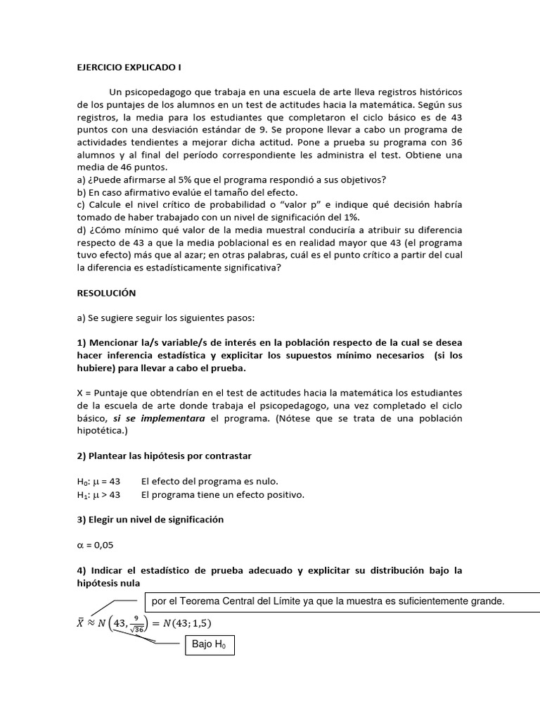 Ejercicios Resueltos de Prueba de Hipótesis | PDF | Media | Muestreo ...