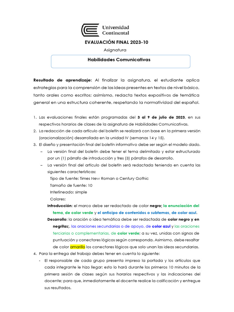 Consigna de La Evaluación Final | PDF | Color