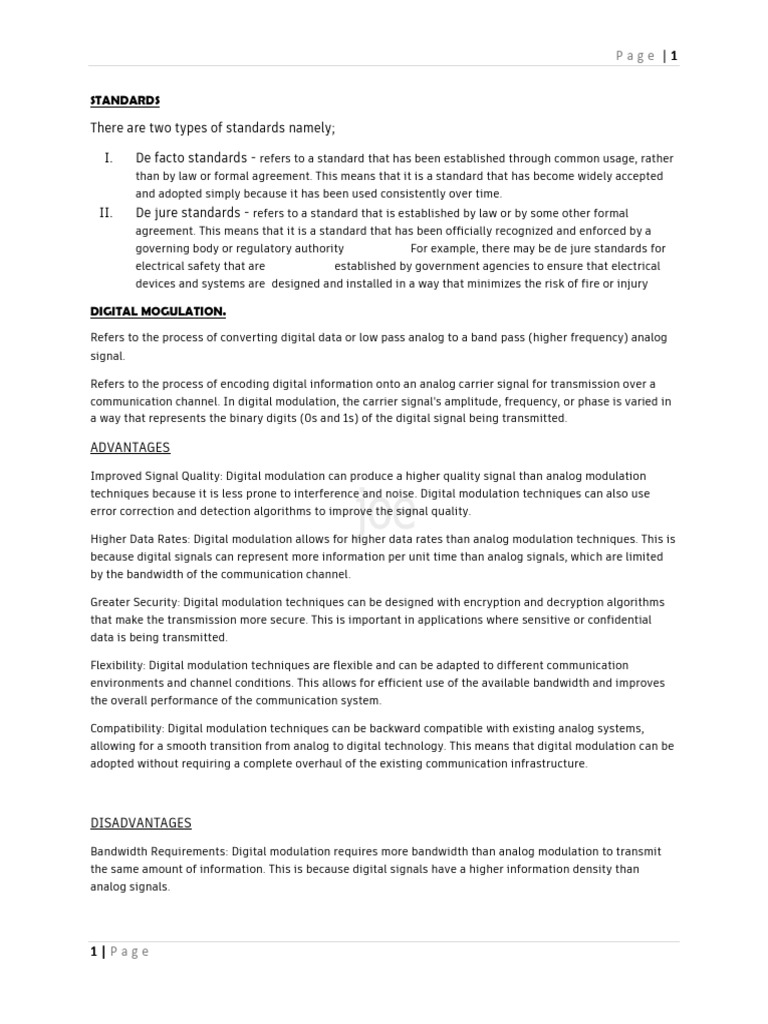 DATA COMMUNICATION Notes On DIGITAL MODULATION | Download Free PDF ...
