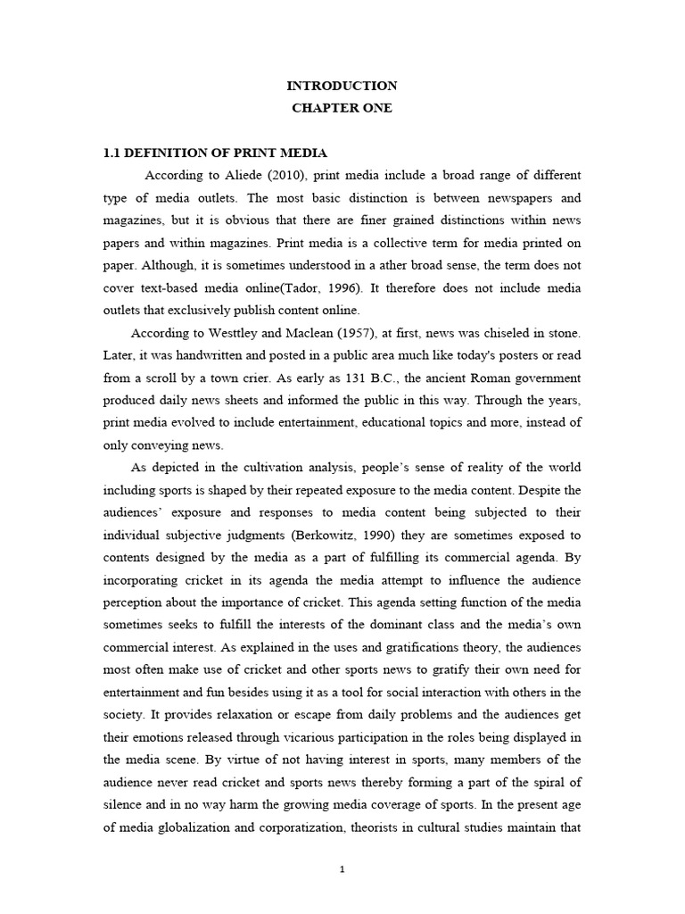 Introduction To Print Media | PDF | Magazines | Books