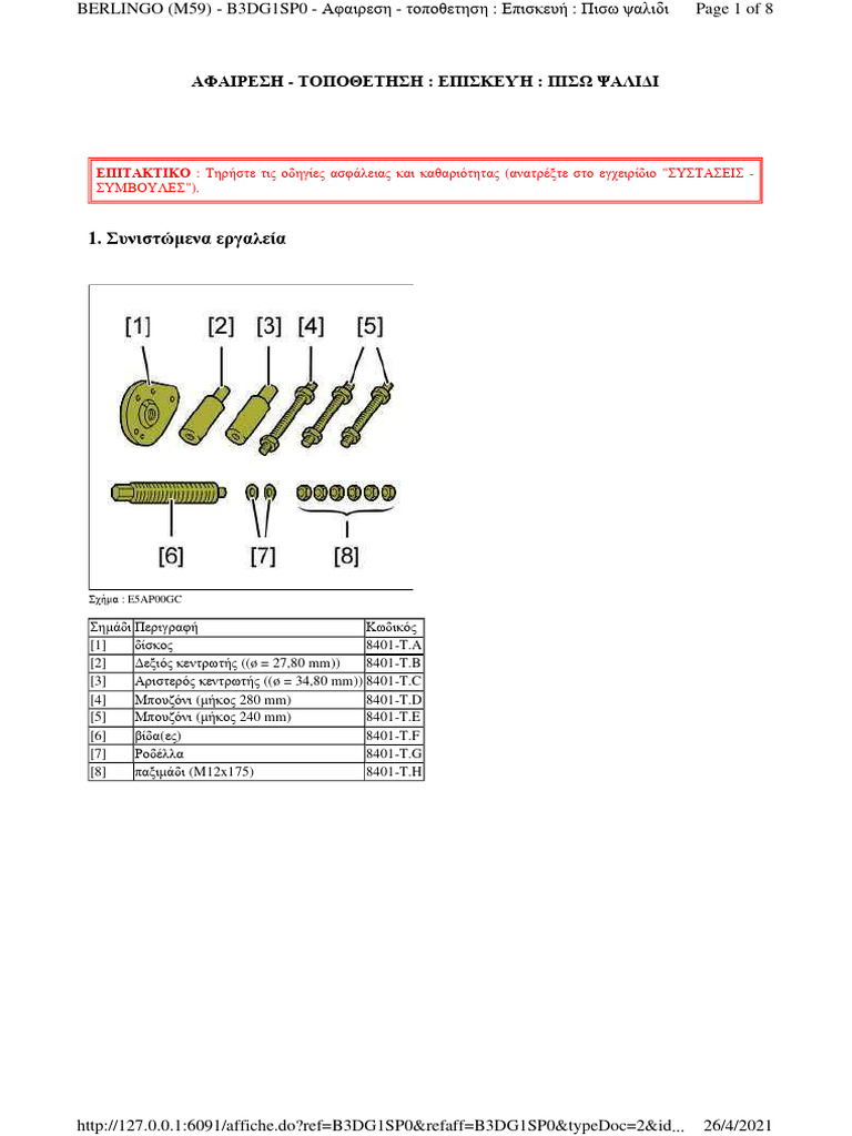 Αφαιρεση - Τοποθετηση Επισκευή Πισω Ψαλιδι | PDF