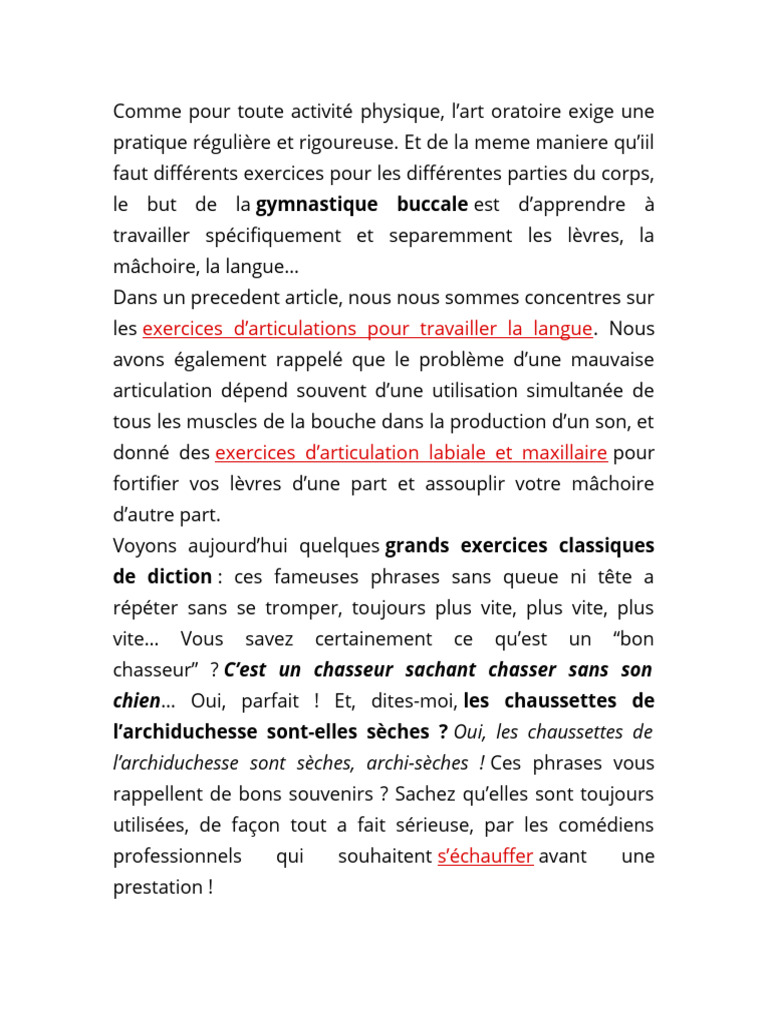 Diction Exercices 1 | PDF