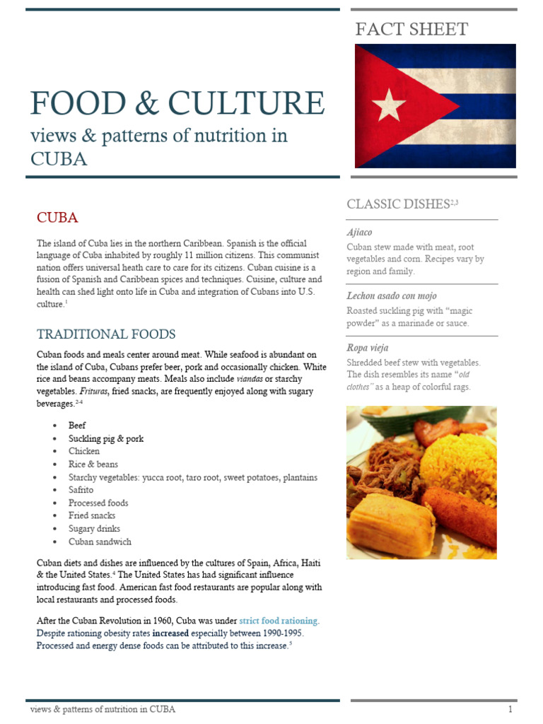 Food Culture | PDF | Cuba | Cuisine