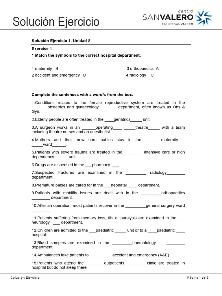 Solución Ejercicio: Solución Ejercicio 1. Unidad 2 Exercise 1 1 Match The Symbols To The Correct ...