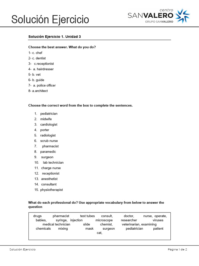 Solución Ejercicio 1. Unidad 3 | PDF | Self-Improvement | Wellness