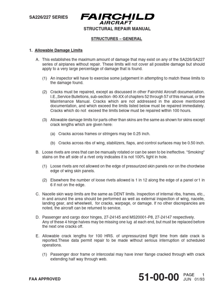 SRM 51-00-00 226 7 R20 | PDF | Federal Aviation Administration | Fuselage