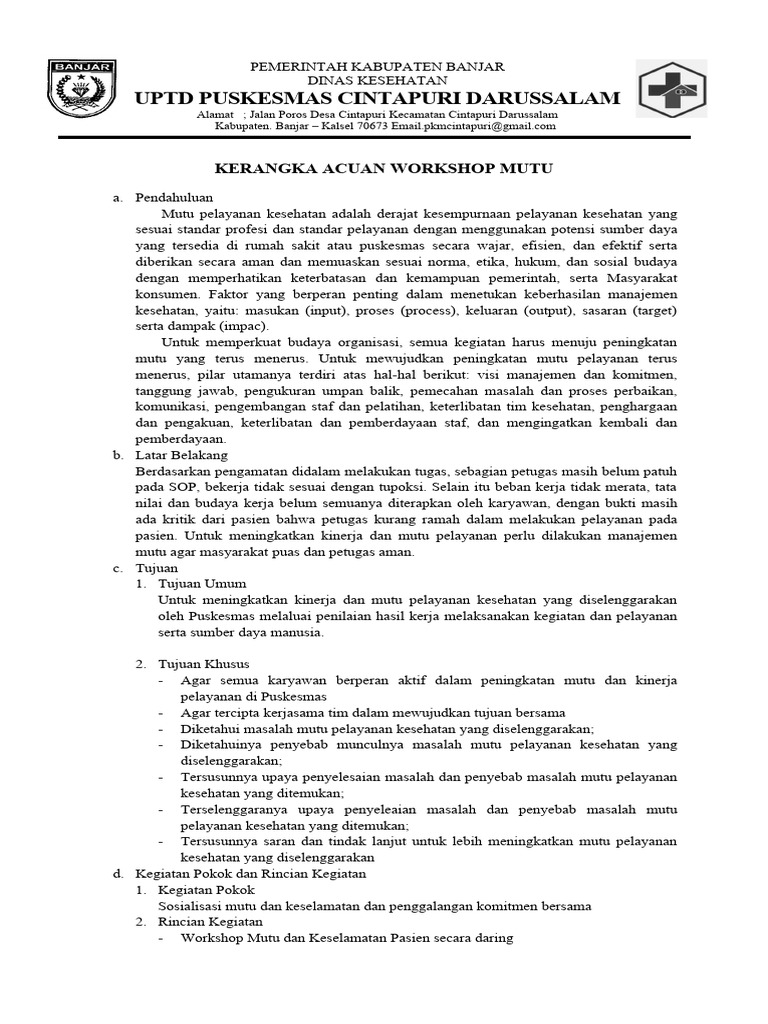 Kak Workshop Mutu | PDF